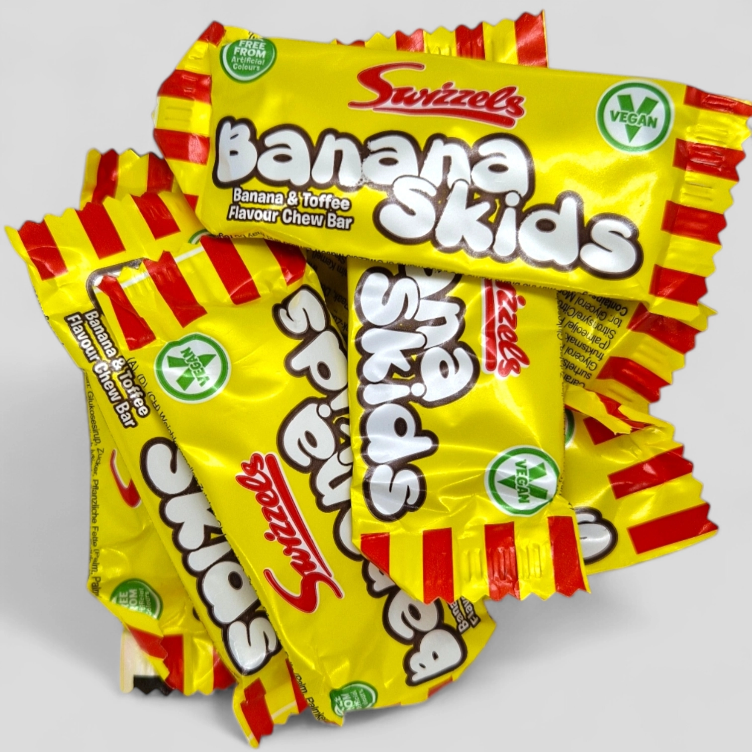 Banana Skids bananų ir iriso skonio minkšti kramtomi saldainiai - Go Mix